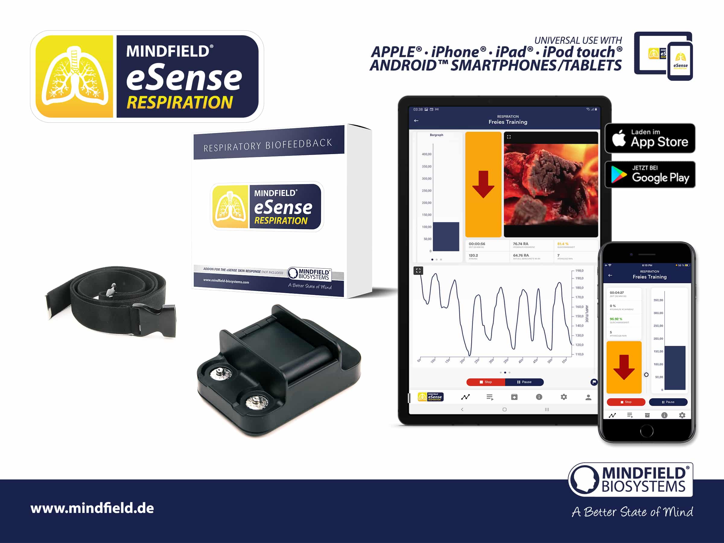 eSense Respiration - Mobile Biofeedback with your smartphone or tablet.