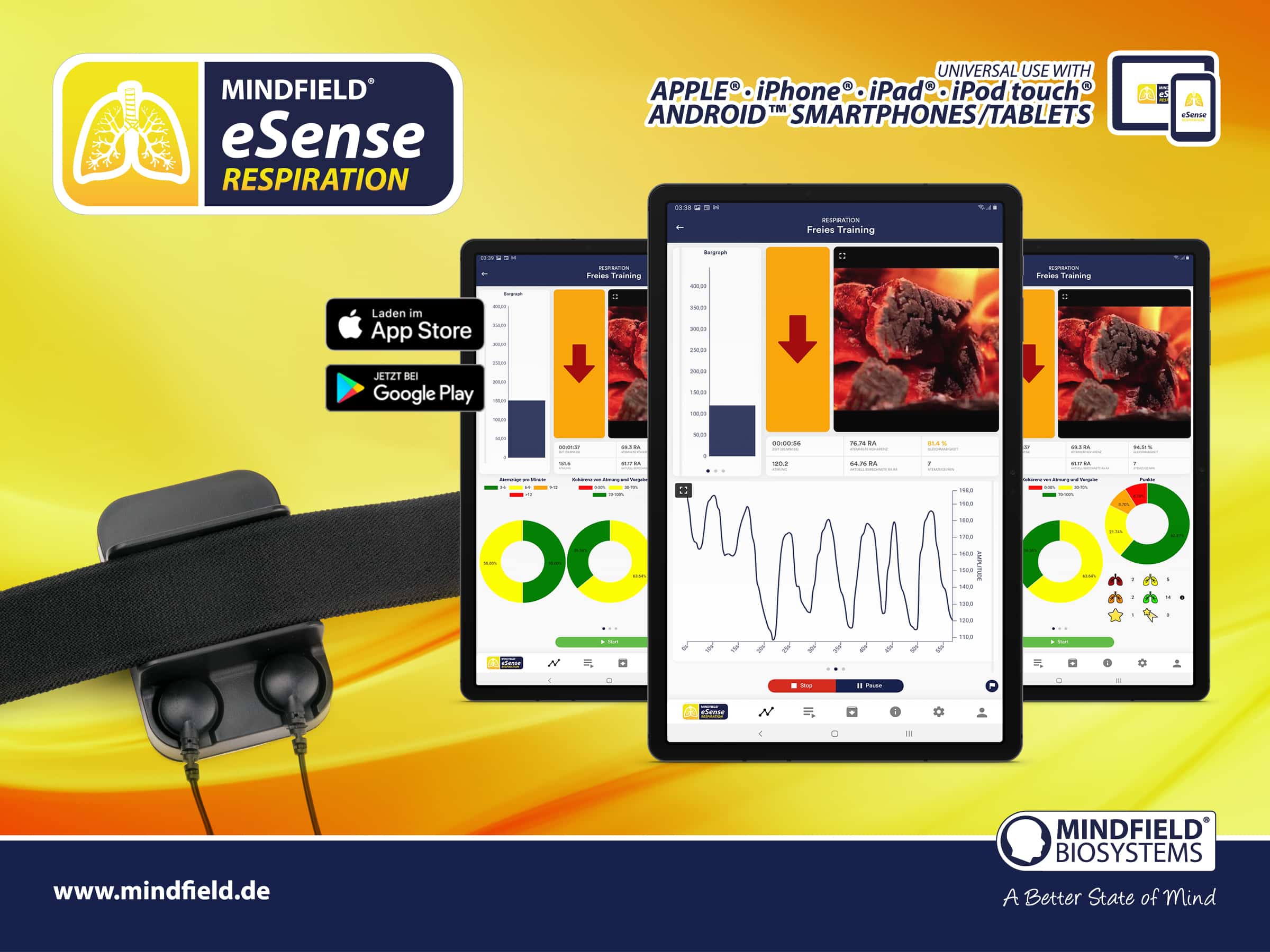 eSense Respiration - Mobile Biofeedback with your smartphone or tablet.